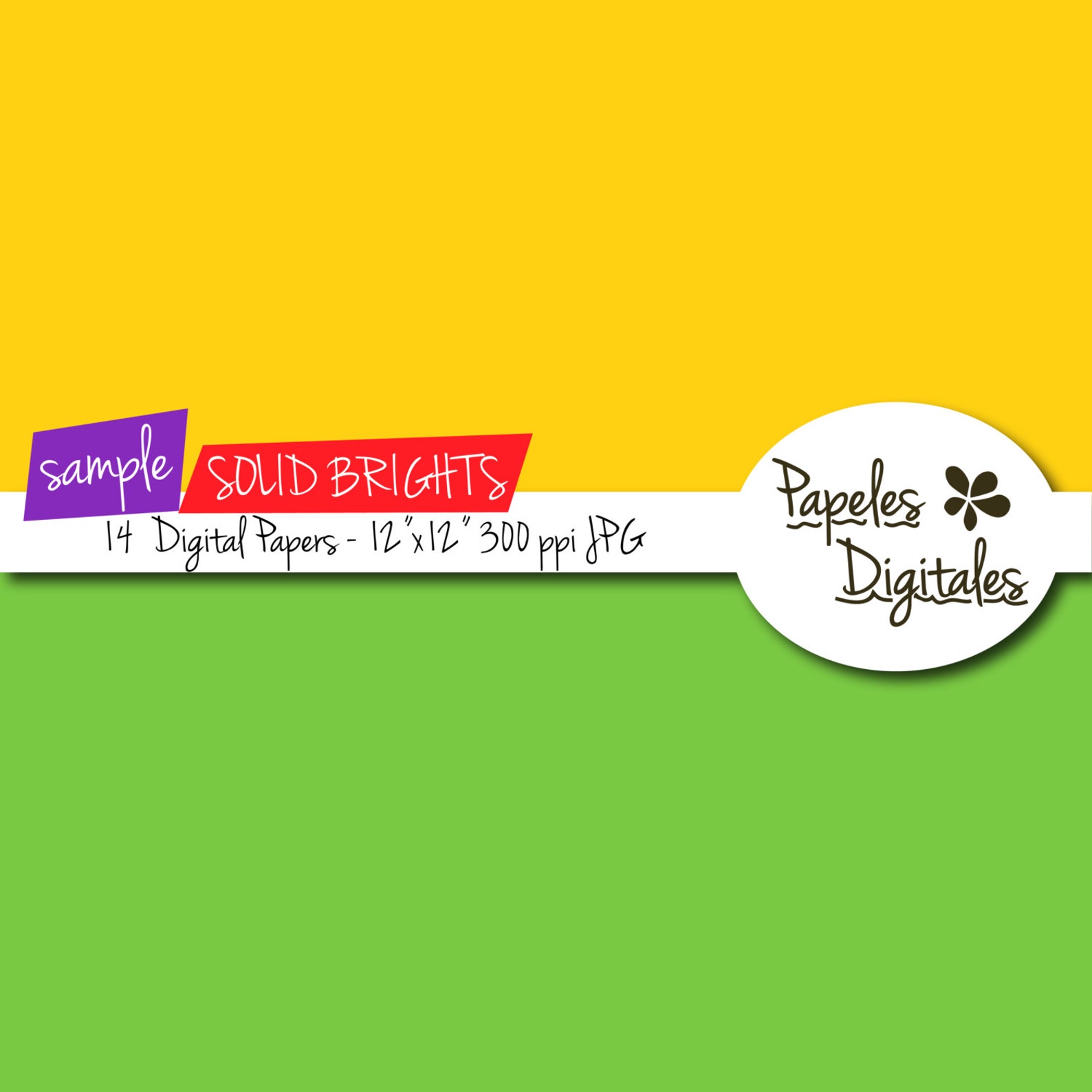 Brights Solid Digital Paper Pack - Digital Papers / Printable ...