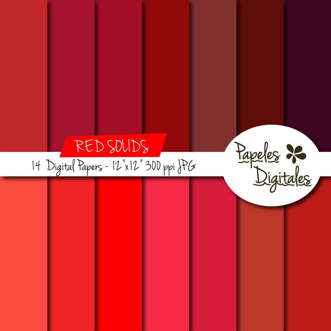 Red Solids Digital Paper Pack - Digital Papers / Printable Backgrounds ...
