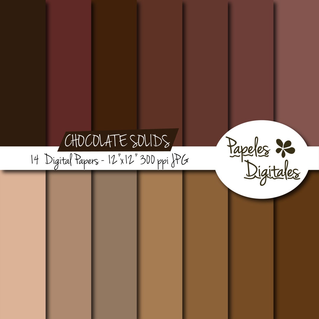 Chocolate Digital Papers - Brown Solids Digital Paper Pack - Printable ...