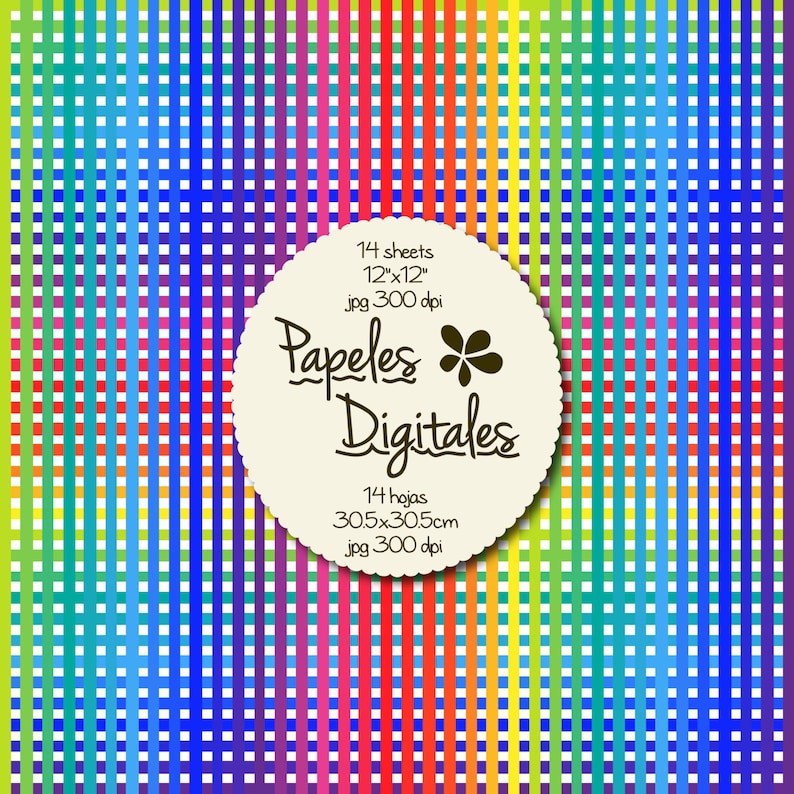 Rainbow Digital Papers - Colorful Bright Colors Digital Backgrounds ...