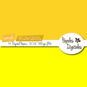 Yellow Solids Digital Paper Pack Digital Papers / Printable Backgrounds ...