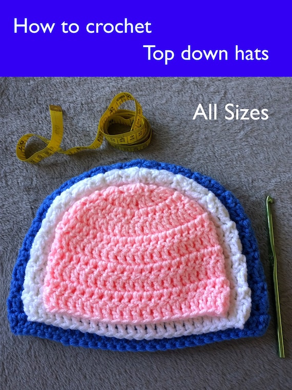 Crochet TUTORIAL / PATTERN Top Down Hats How to crochet top | Etsy