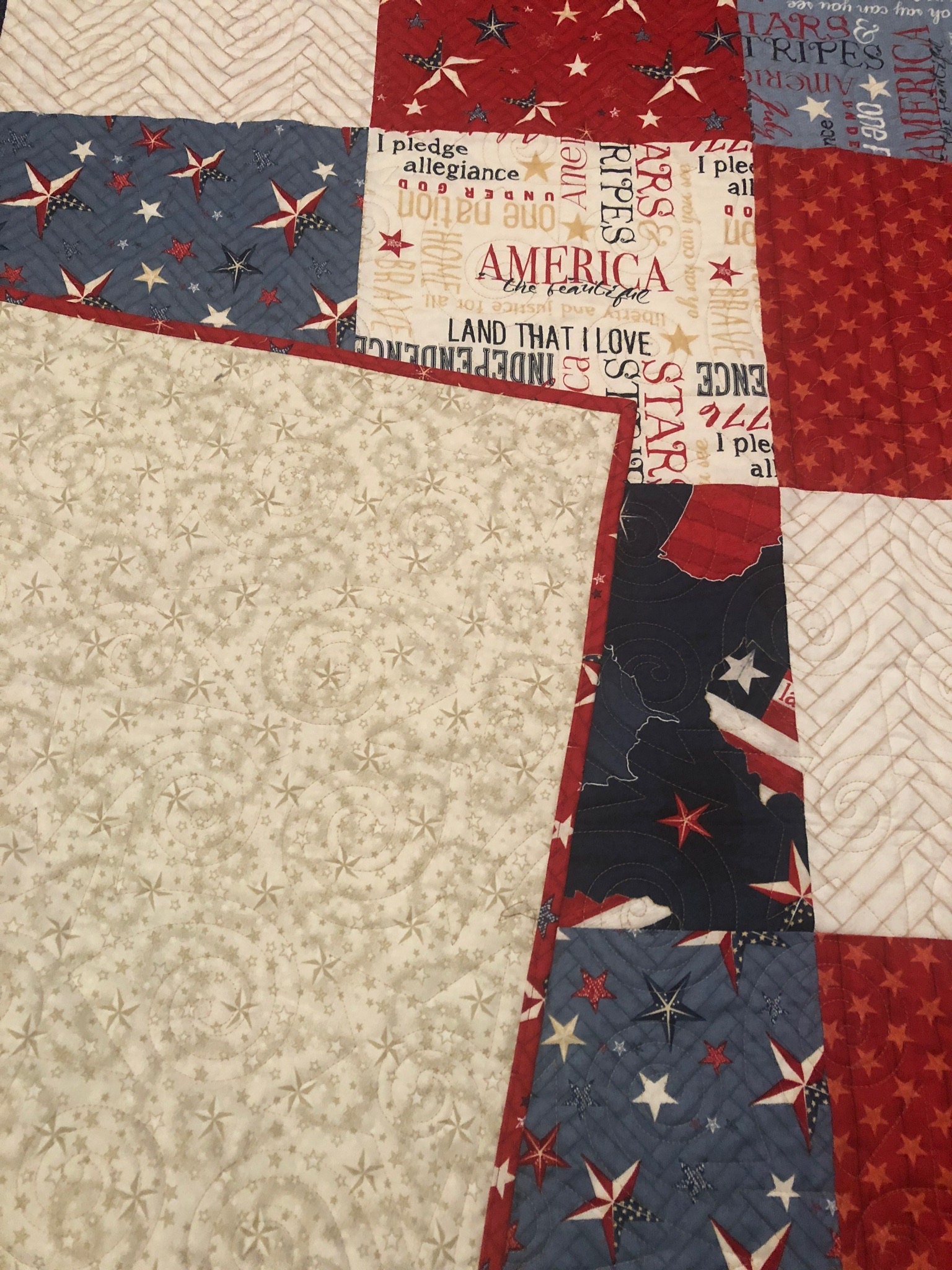 Patriotic Quilted Throw - Etsy