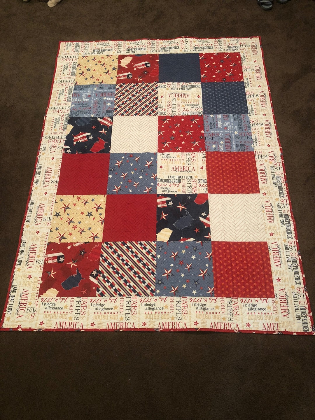 Patriotic Quilted Throw - Etsy