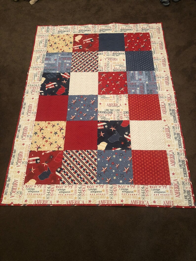 Patriotic Quilted Throw - Etsy
