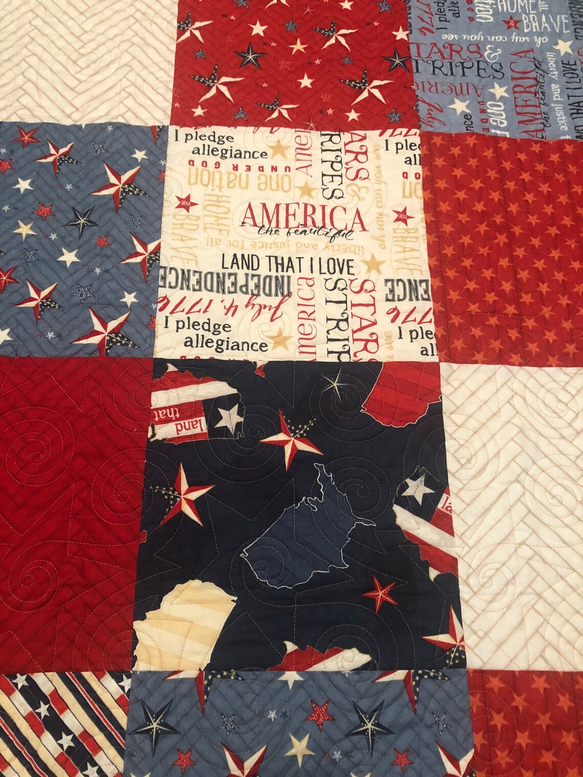 Patriotic Quilted Throw - Etsy