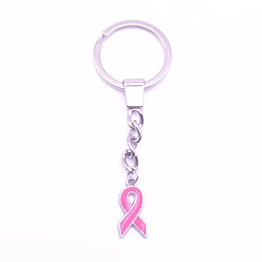 Pink Ribbon Key Chain, Breast Cancer Key Chain, Breast Cancer Awareness ...