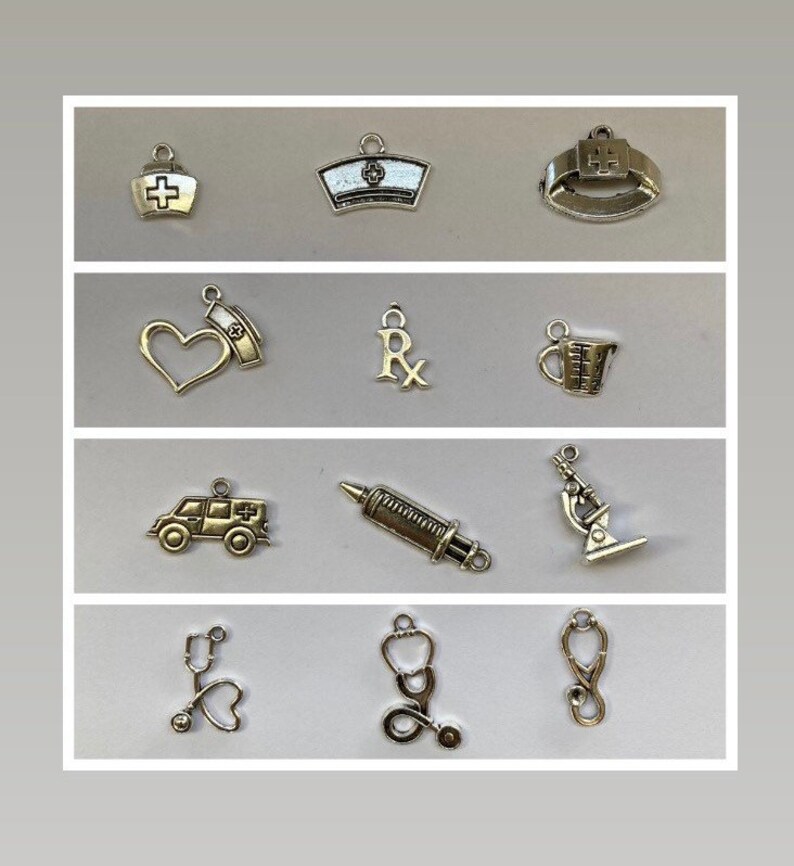 Nurse Charms for Keychains Stethoscope Charm Nurse Hat Charm - Etsy