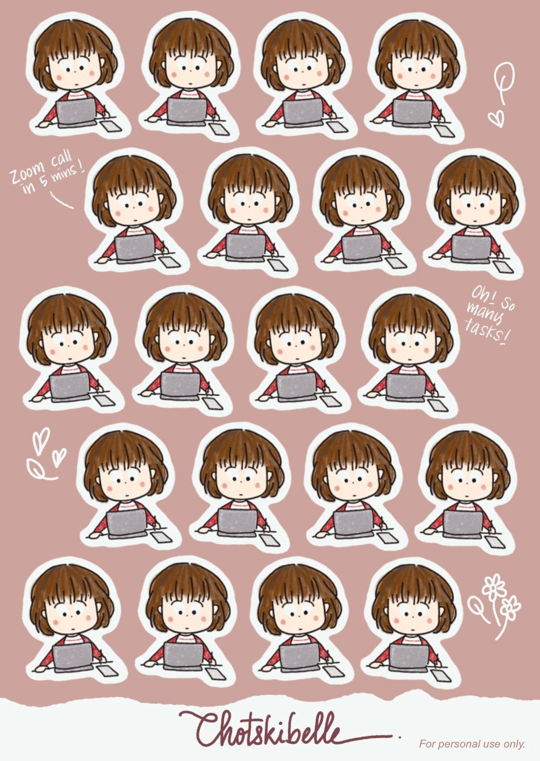 Printable Sticker Sheet - Busy | Mood Stickers, Journal Stickers, Zoom ...