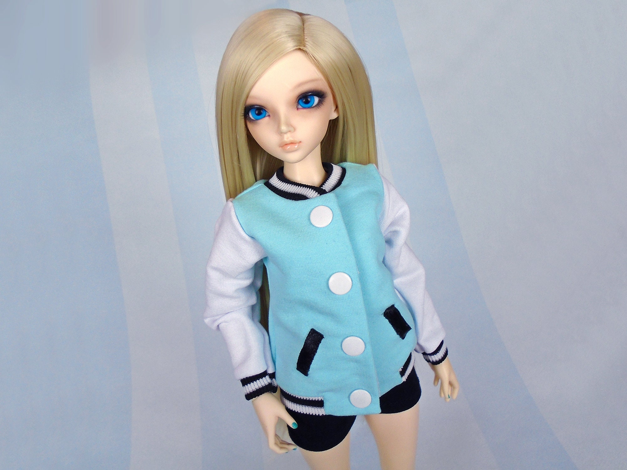 Toys & Games Doll Clothing Black Varsity Jacket for Slim msd Boy Male ...