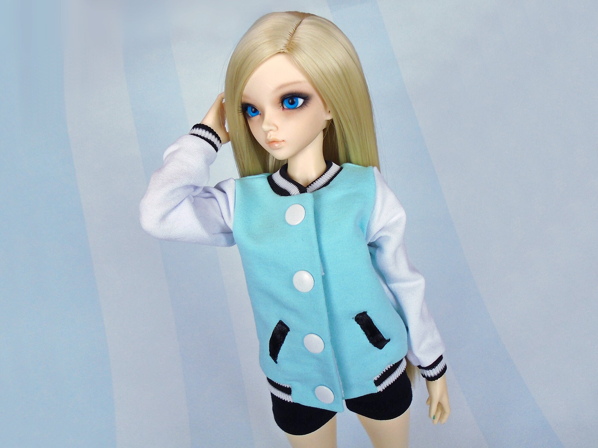 Toys & Games Doll Clothing Black Varsity Jacket for Slim msd Boy Male ...