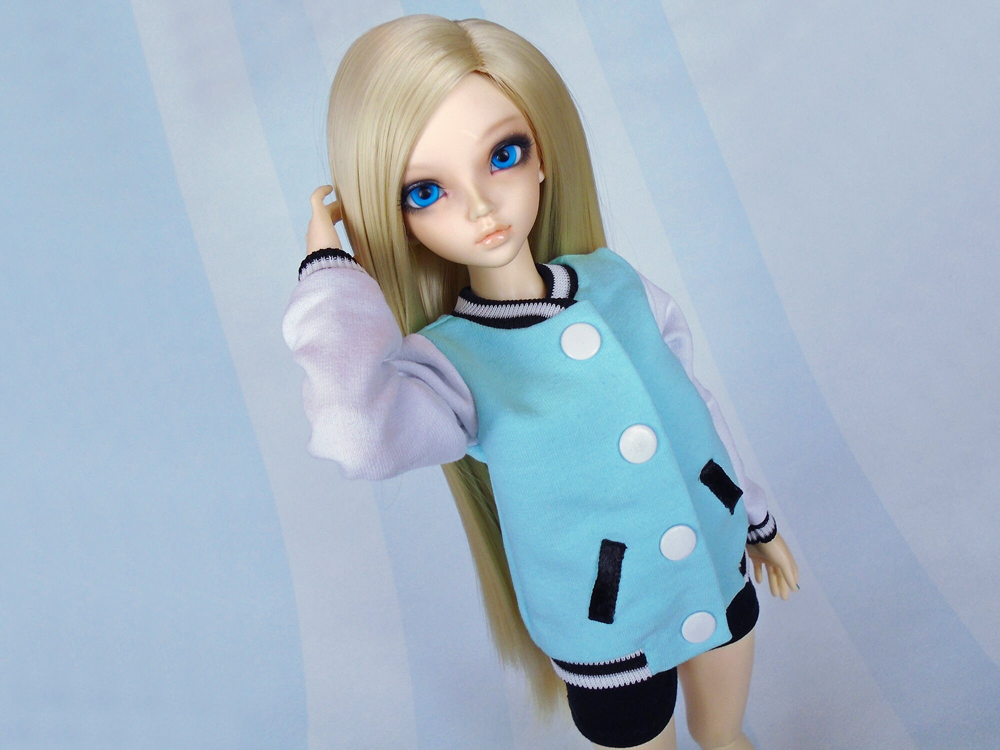 Toys & Games Doll Clothing Black Varsity Jacket for Slim msd Boy Male ...