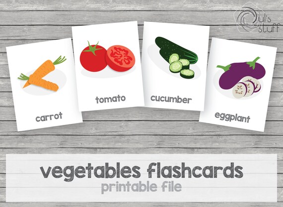 Printable kid’s vegetables flashcards, english by Dul's Stuff | Catch ...