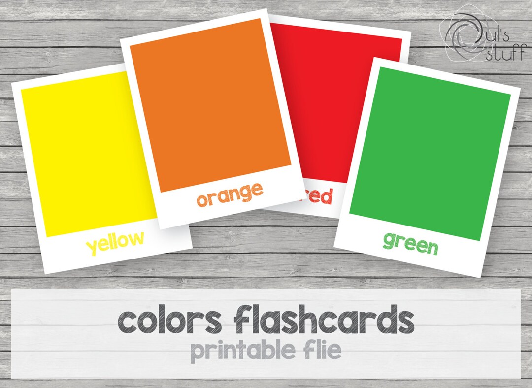 Printable Kids Colors Flashcards, English - Etsy