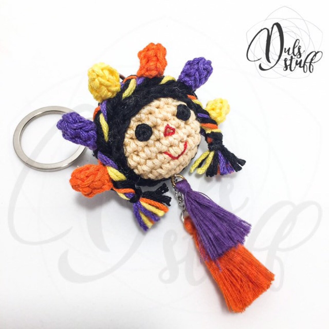 Mexican Doll Crochet Keychain Crochet Mexican Doll Mexican | Etsy