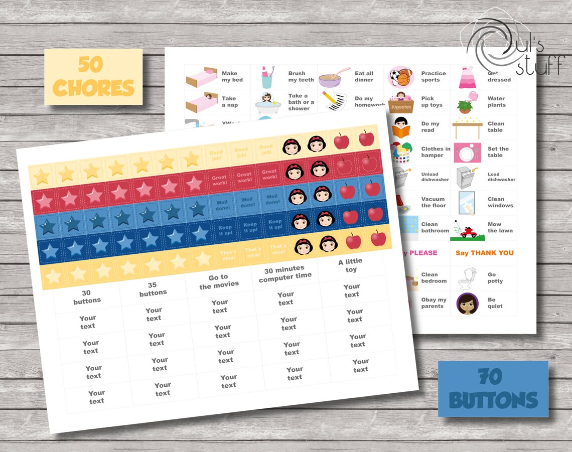 Chore Chart Reward Chart Behavior Chart Princess - Etsy