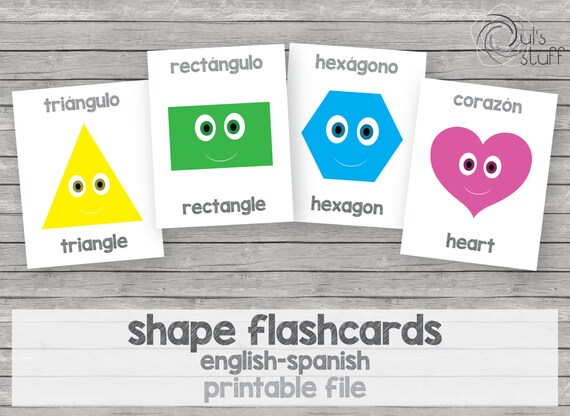 Printable kid’s shape flashcards, english-spanish by Dul's Stuff ...