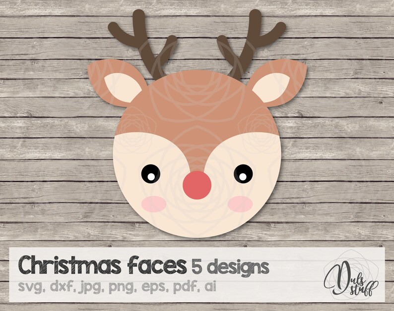 Christmas Faces Svg Christmas Faces Cricut Santa Reindeer - Etsy