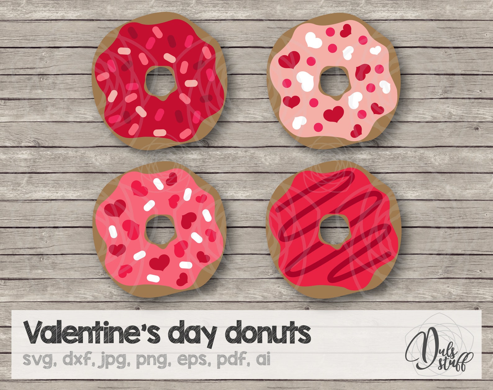 Donas svg donas donas de san Valentín archivo de corte - Etsy México