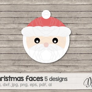 Christmas Faces Svg, Christmas Faces Cricut, Santa, Reindeer, Elf ...