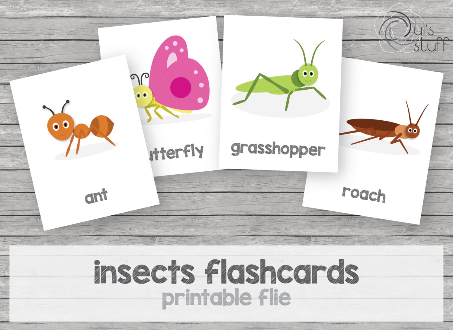 Tarjetas de insectos imprimibles para niños en inglés - Etsy España