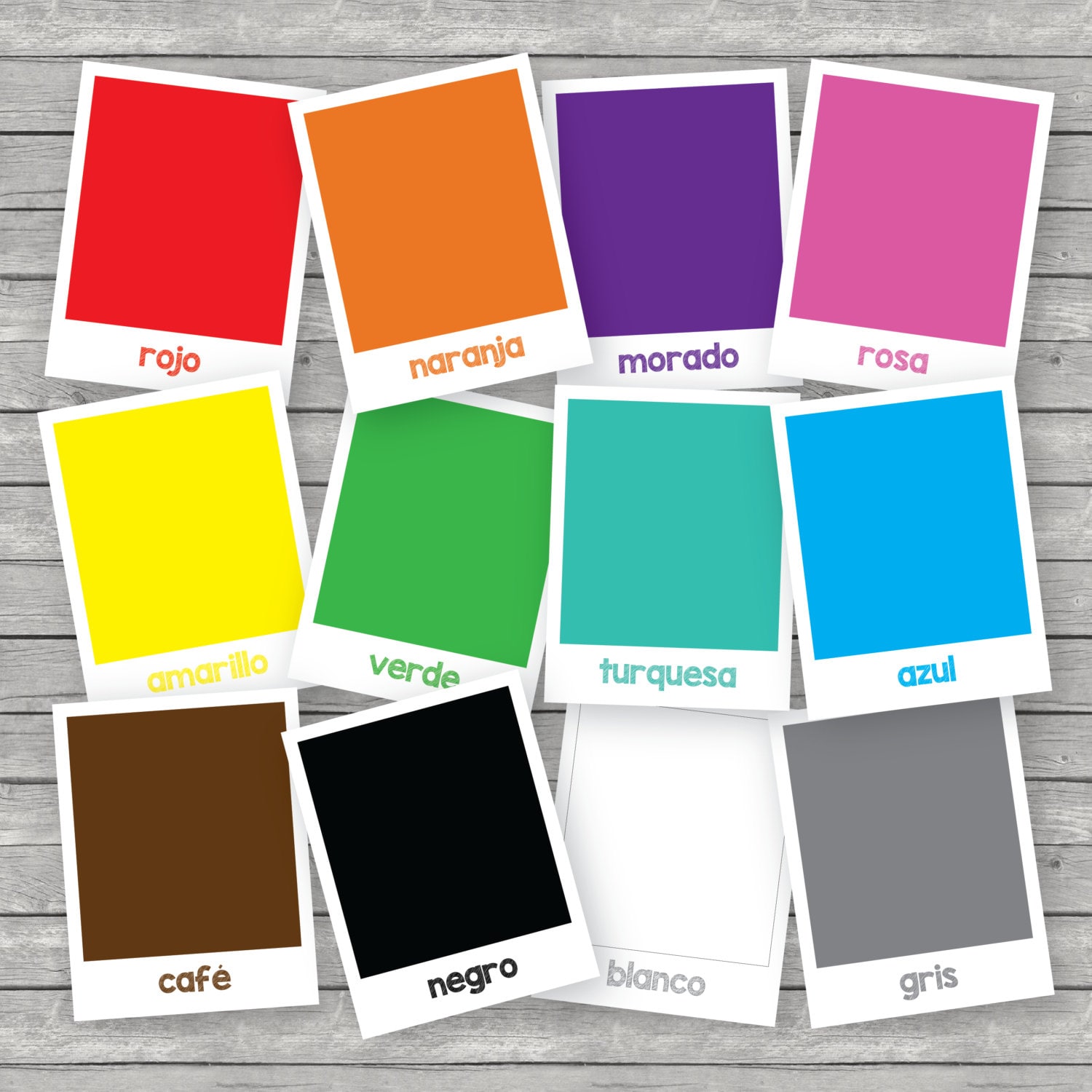 Tarjetas de colores imprimibles para niños en español - Etsy España