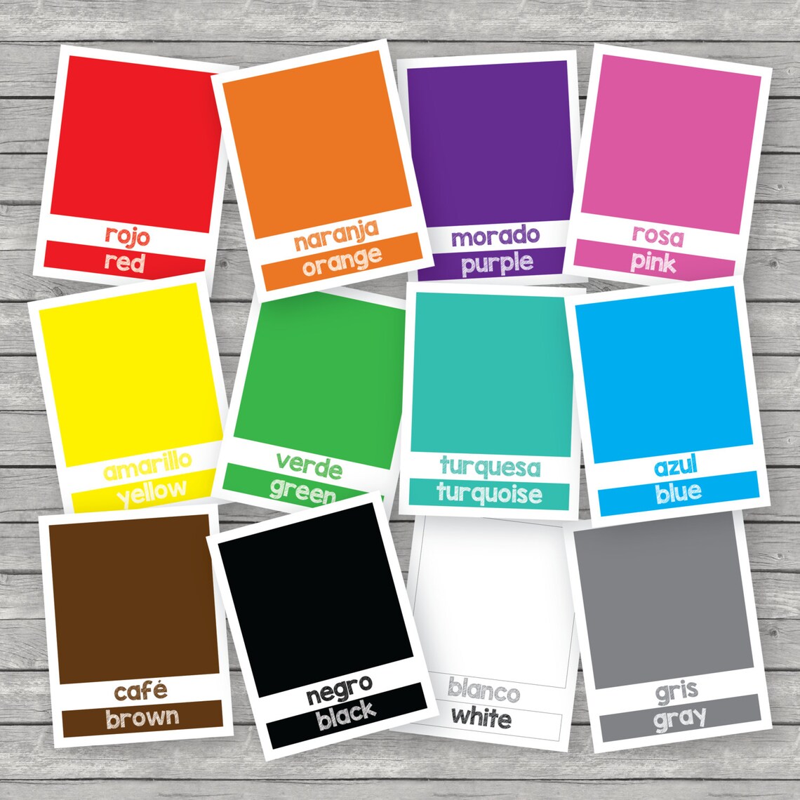 Tarjetas de colores imprimibles para niños ingles-español - Etsy México