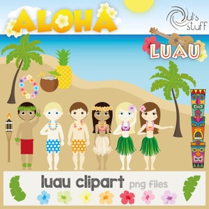 Luau Clipart, Aloha Clipart, Luau Party, Hawaii Clipart, Hula Clipart ...