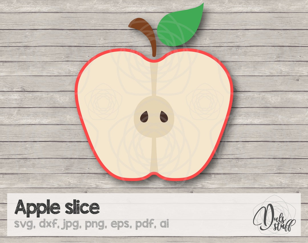 Apple Slice Svg, Apple Slice Cricut, Apple Slice Silhouette, Apple ...