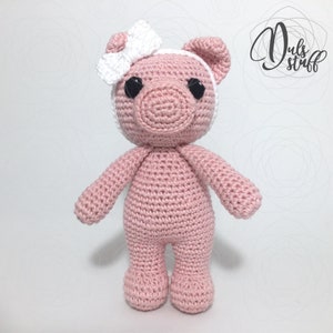 CROCHET PATTERN in English Emma the Pig 18 Cm/7 In. Pig Amigurumi Piggy ...