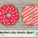 Valentine's Day Donuts Clipart Red Donut Valentine's - Etsy