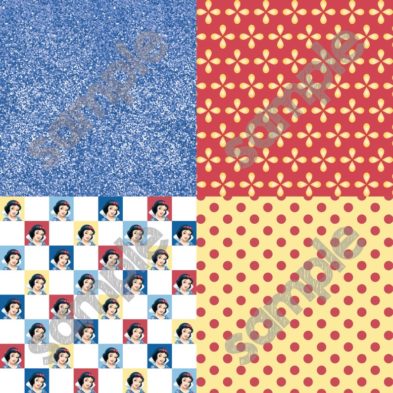 Snow White Digital Paper Pack Instant Download 12 X - Etsy