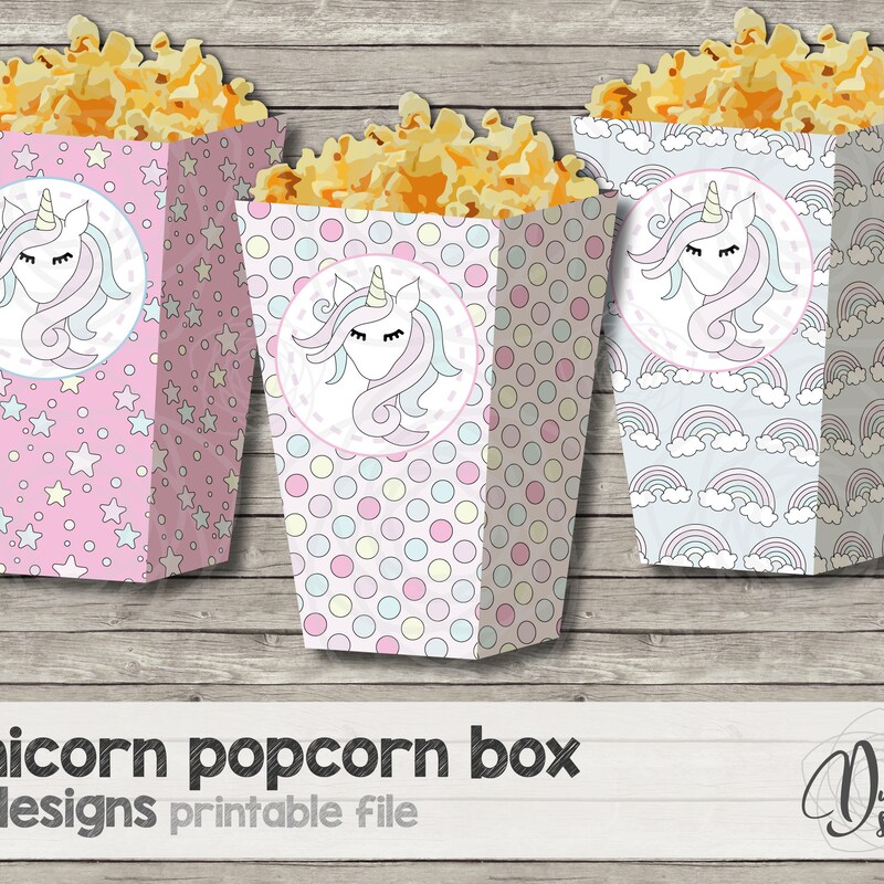 Unicorn Popcorn Boxes - Etsy