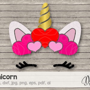 Unicorn With Hearts Svg Unicorn Svg Heart Svg Cricut Svg - Etsy UK