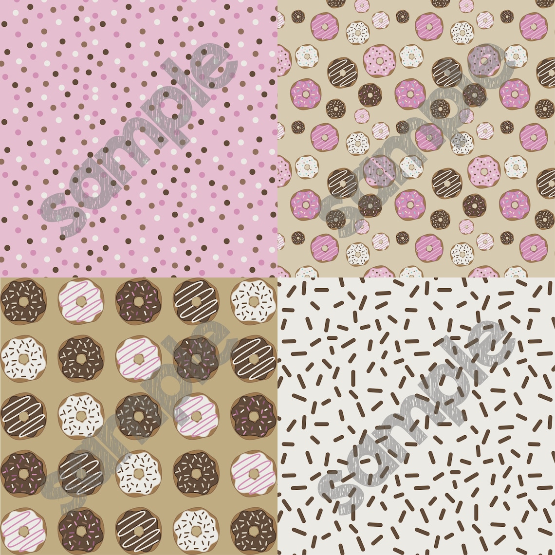 Donut and Sprinkles Digital Paper Pack Instant Download | Etsy