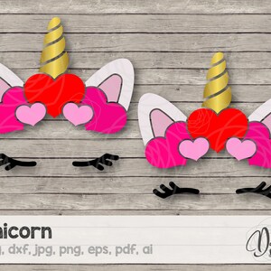 Unicorn With Hearts Svg Unicorn Svg Heart Svg Cricut Svg - Etsy UK