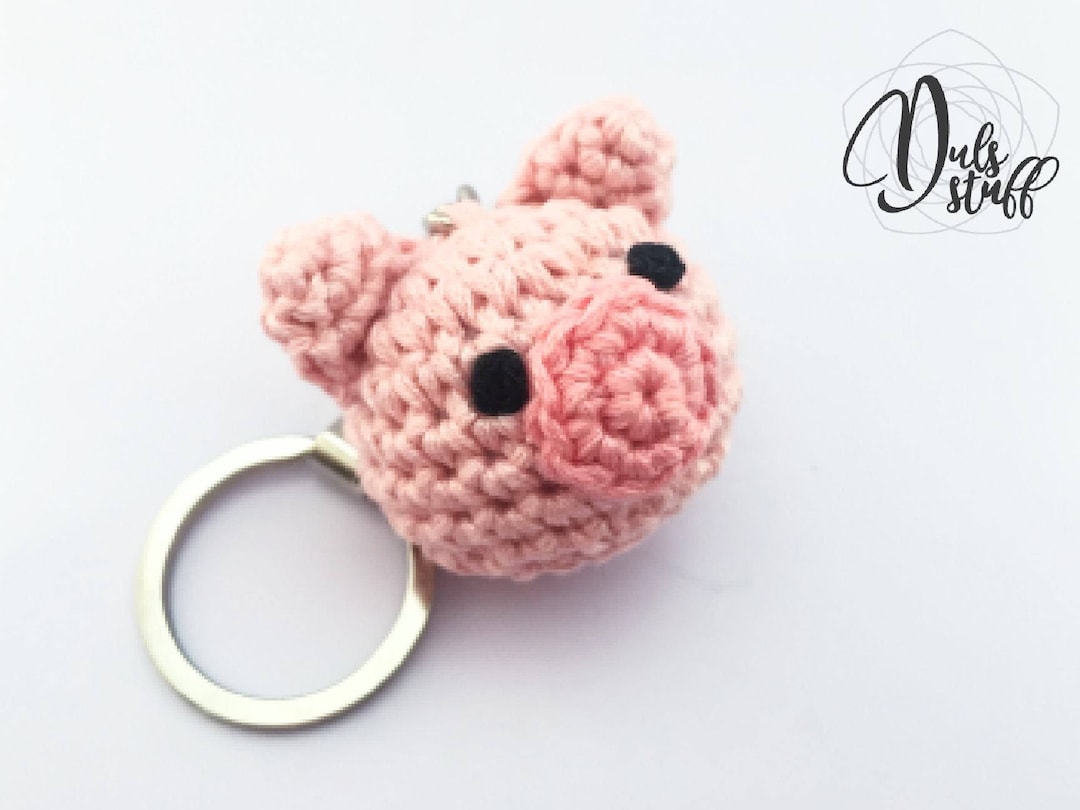 Pig Crochet Keychain, Crochet Pig, Pig Amigurumi, Crochet, Bag Charm ...