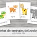 Printable Zoo Animal Flashcards for Kids in Spanish. - Etsy UK