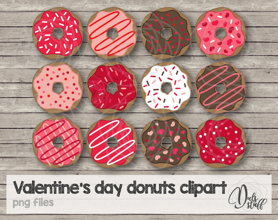 Valentine's Day Donuts Clipart, Red Donut, Valentine's Day, Donuts ...