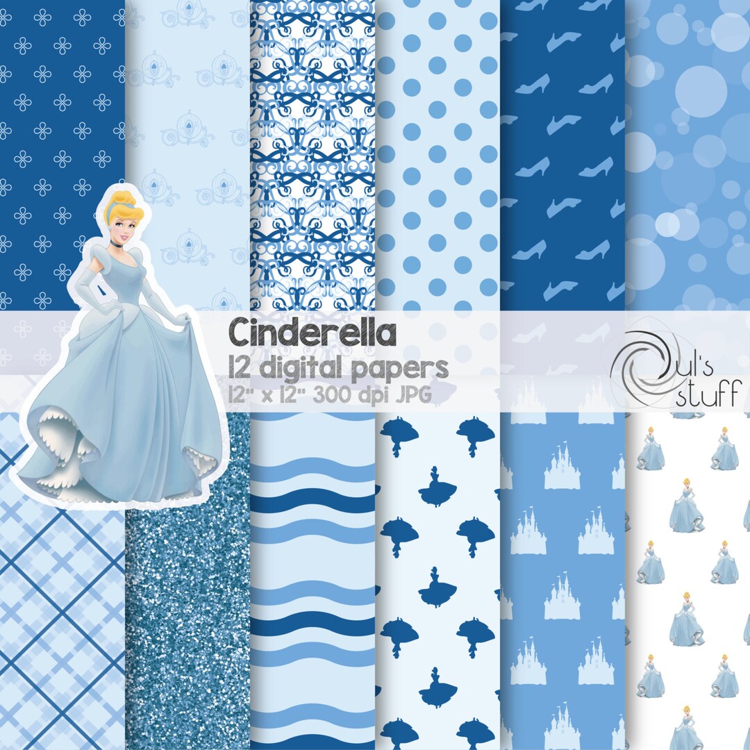 Cinderella Digital Paper Pack, Instant Download, 12" X 12" - Etsy