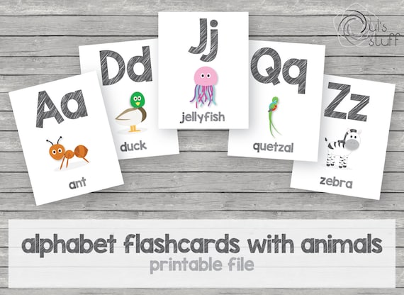 Printable kid’s ABC with animals flashcards by Dul's Stuff | Catch My Party