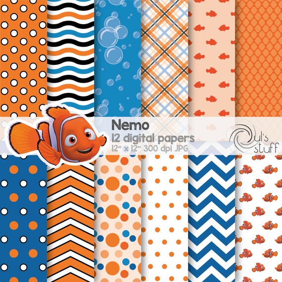 Nemo, digital paper pack, instant download, 12" x 12" by Dul's Stuff ...