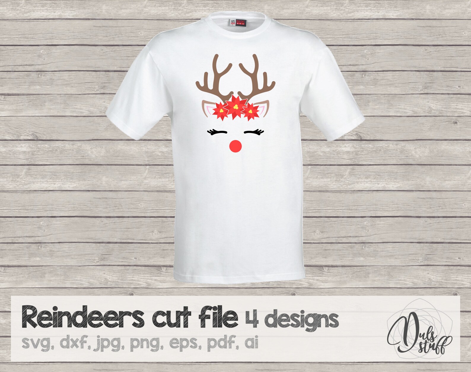 Christmas Reindeer Svg Christmas Reindeer Cricut Christmas | Etsy