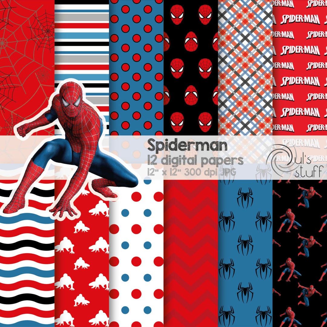 Spiderman Digital Paper Pack, Instant Download, 12 X 12 - Etsy