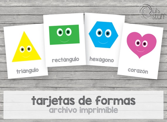Printable kid’s shape flashcards, spanish by Dul's Stuff | Catch My Party