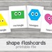 Printable Shape Cards for Kids in English - Etsy