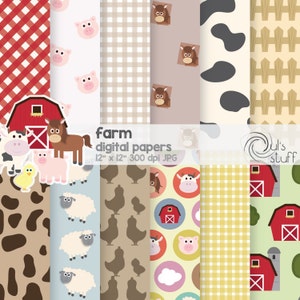 Farm Digital Paper Pack, Instant Download, 12" X 12" - Etsy