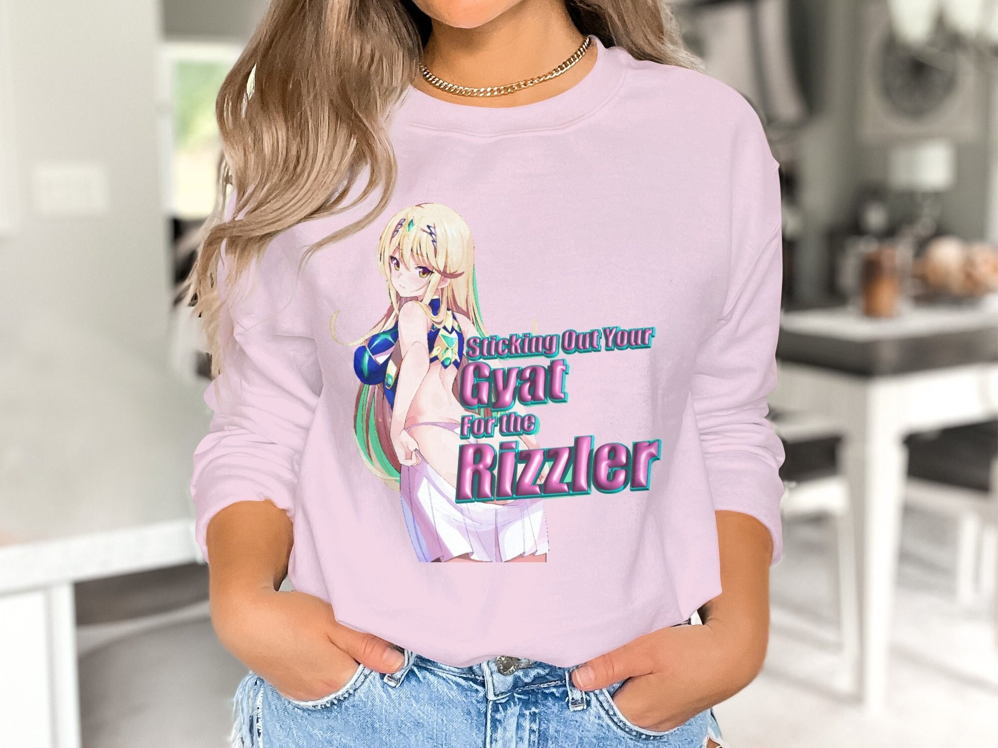 Sticking Out Your Gyat for the Rizzler Cozy Sweater, 3D Graphic Sweater ...