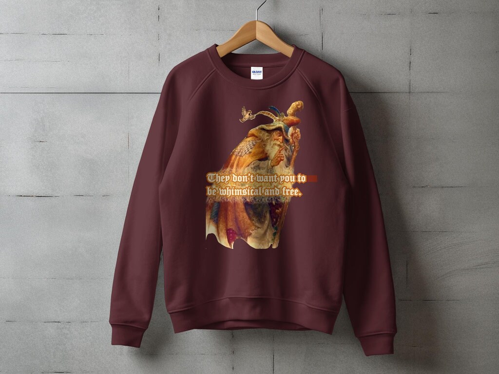 They Don't Want You to Be Whimsical and Free Wizard Sweatshirt, Meme ...