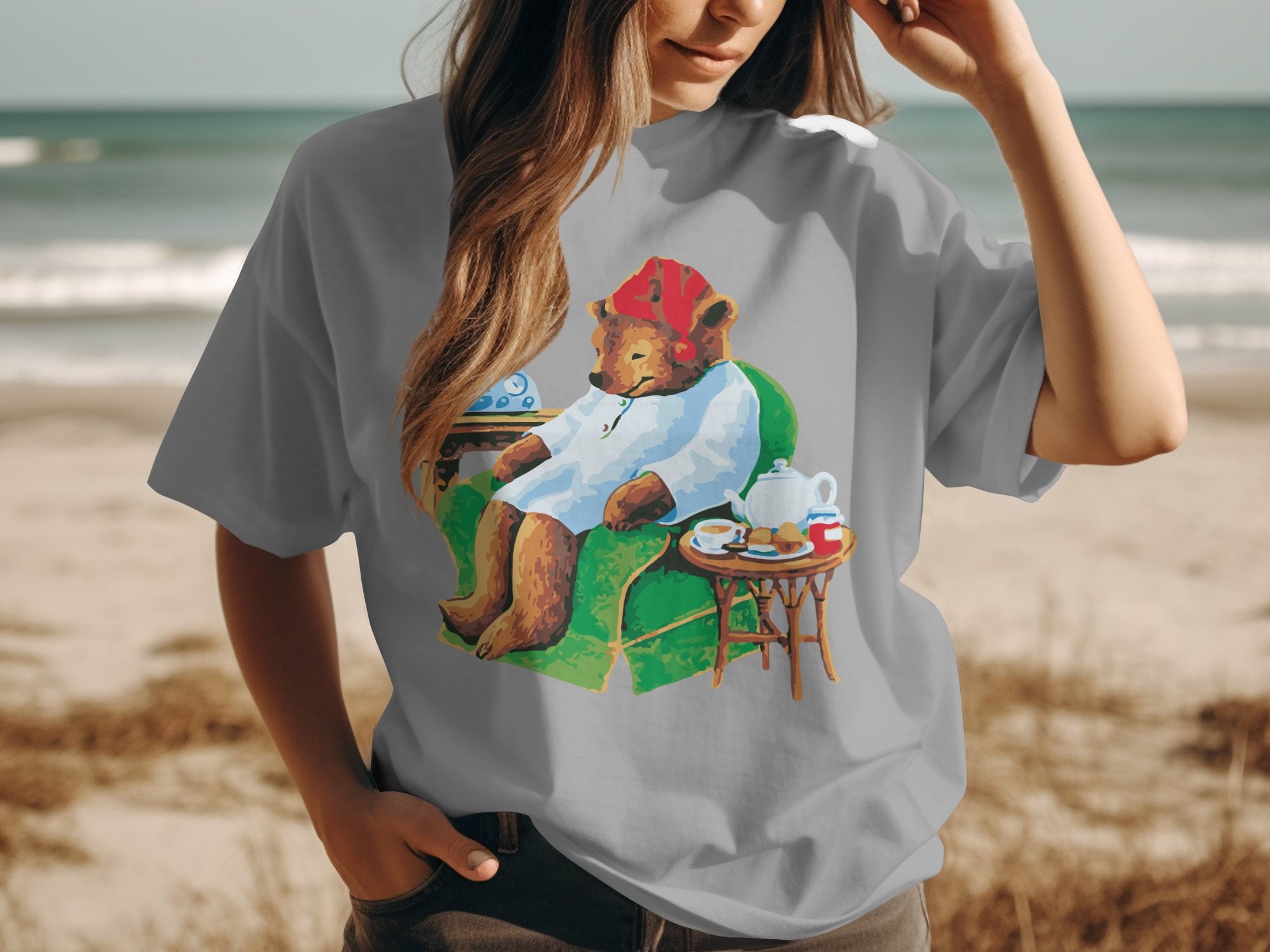 Sleepy Time Bear Tshirt, Cozy Vibes Only, Tea Time Bear, Bear Just ...